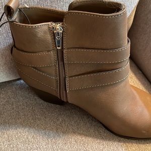 Express | Shoes | Nwt Express Brown Block Heel Boots With Silver Buckle ...